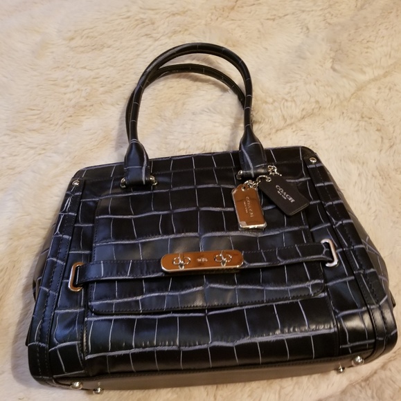 Coach | Bags | Coach Swagger Frame Satchel In Denim | Poshmark
